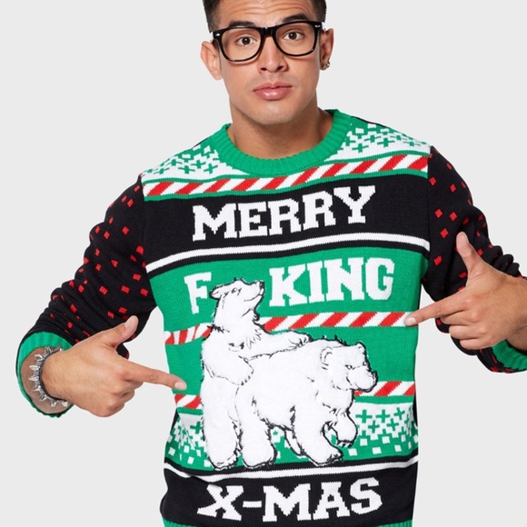 Spencer's | Sweaters | Spencers Humping Polar Bears Ugly Xmas Sweater ...